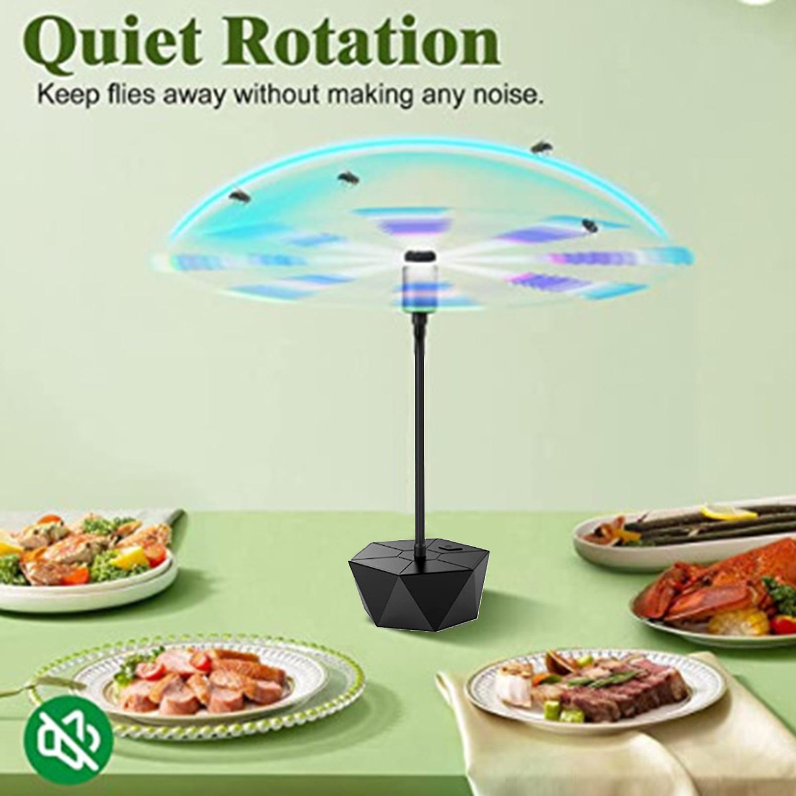 Fly Fan Tabletop Fly Repellent Portable 360 Degrees Rotation USB ...