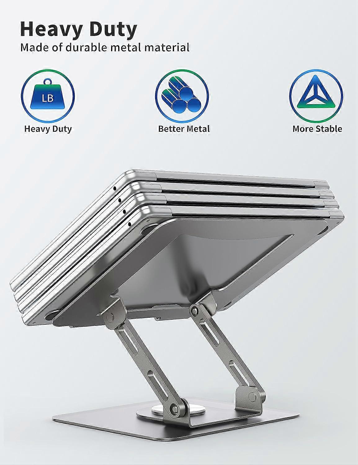 Laptop Stand with 360 Rotating Base, Ergonomic Computer Riser for Desk ...