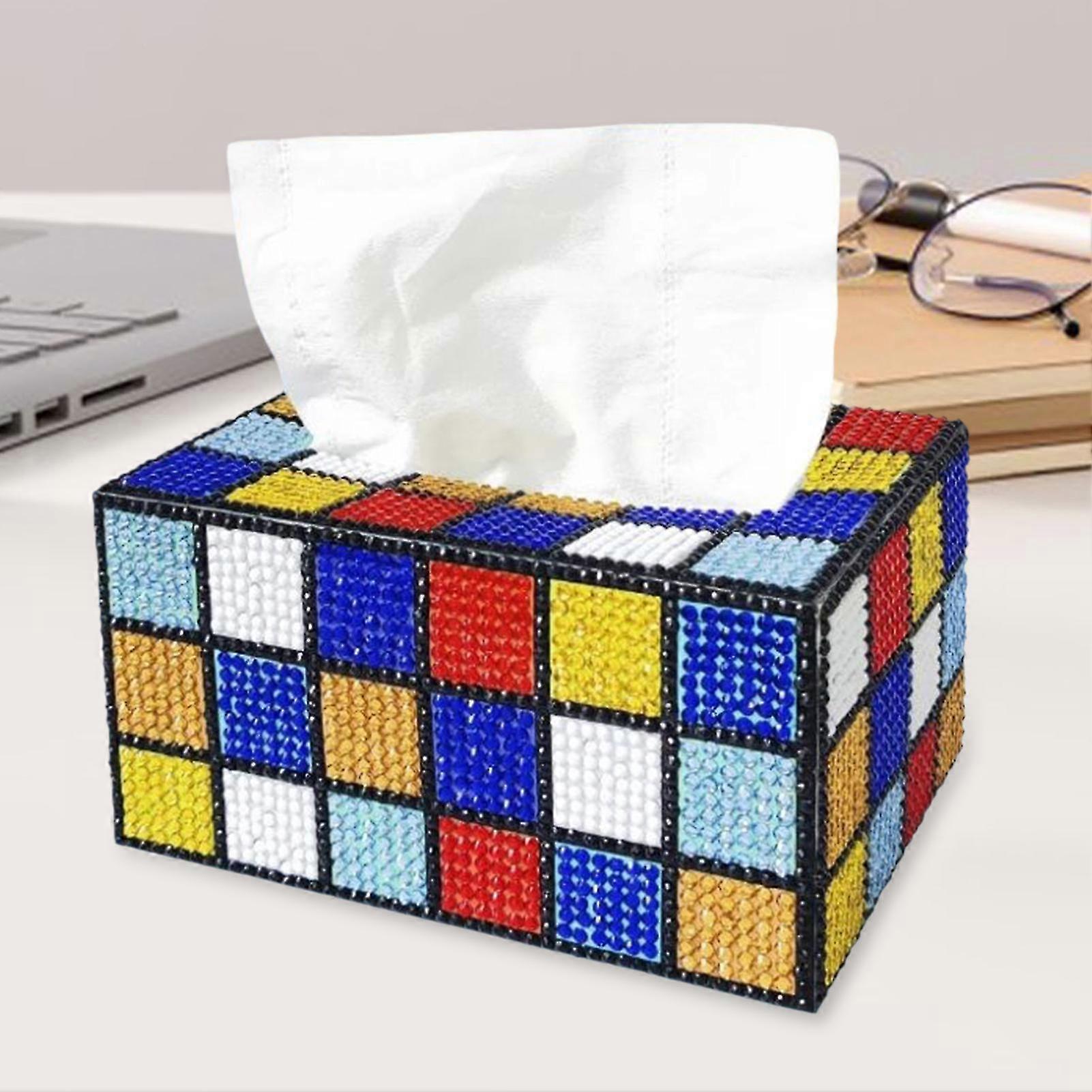 1 Set 5d Faux Diamond Painting Tissue Box Kit Handmade Rhinestone ...