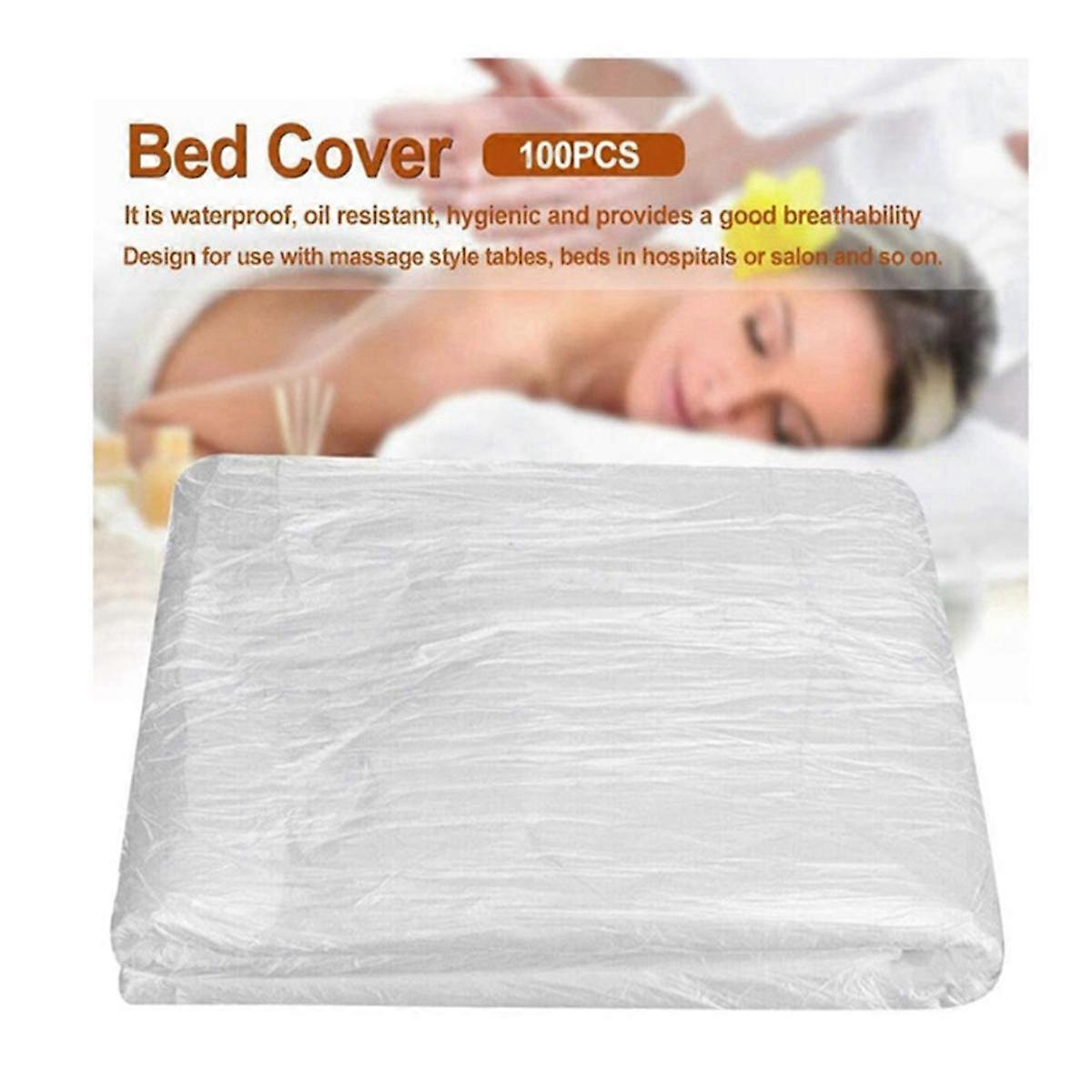 100Pcs Disposable Plastic Couch Cover Bedspread SPA Massage Treatment ...