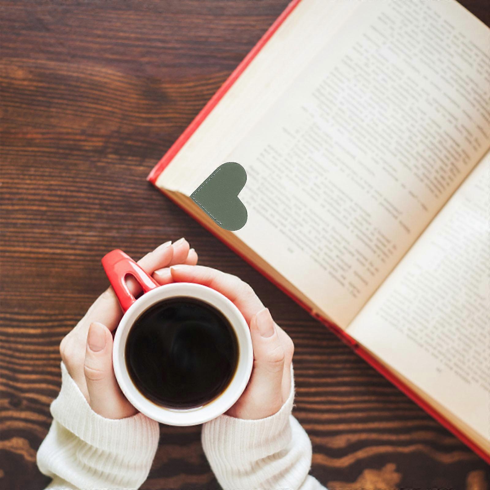 6Pcs Leather Heart Bookmarks Mini Heart-shaped Bookmarks Corner Page ...