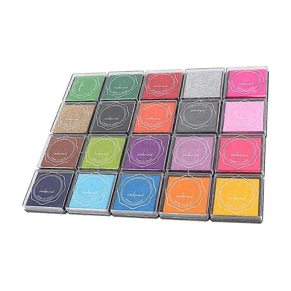 20 Colors DIY Cute Colorful Ink Pad Stamp Inkpad for Rubber Stamp ...