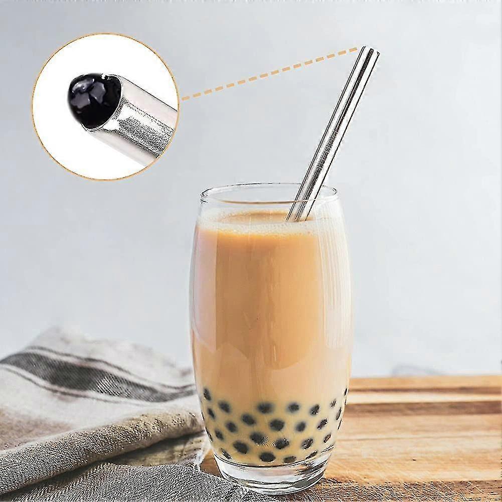 6pcs Bubble Tea Straws Stainless Steel Drinking Straws Metal Straw ...