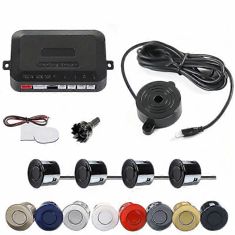 Car Reversing Radar With 4 Parking Sensor Probes, Buzzer Sound Alert ...