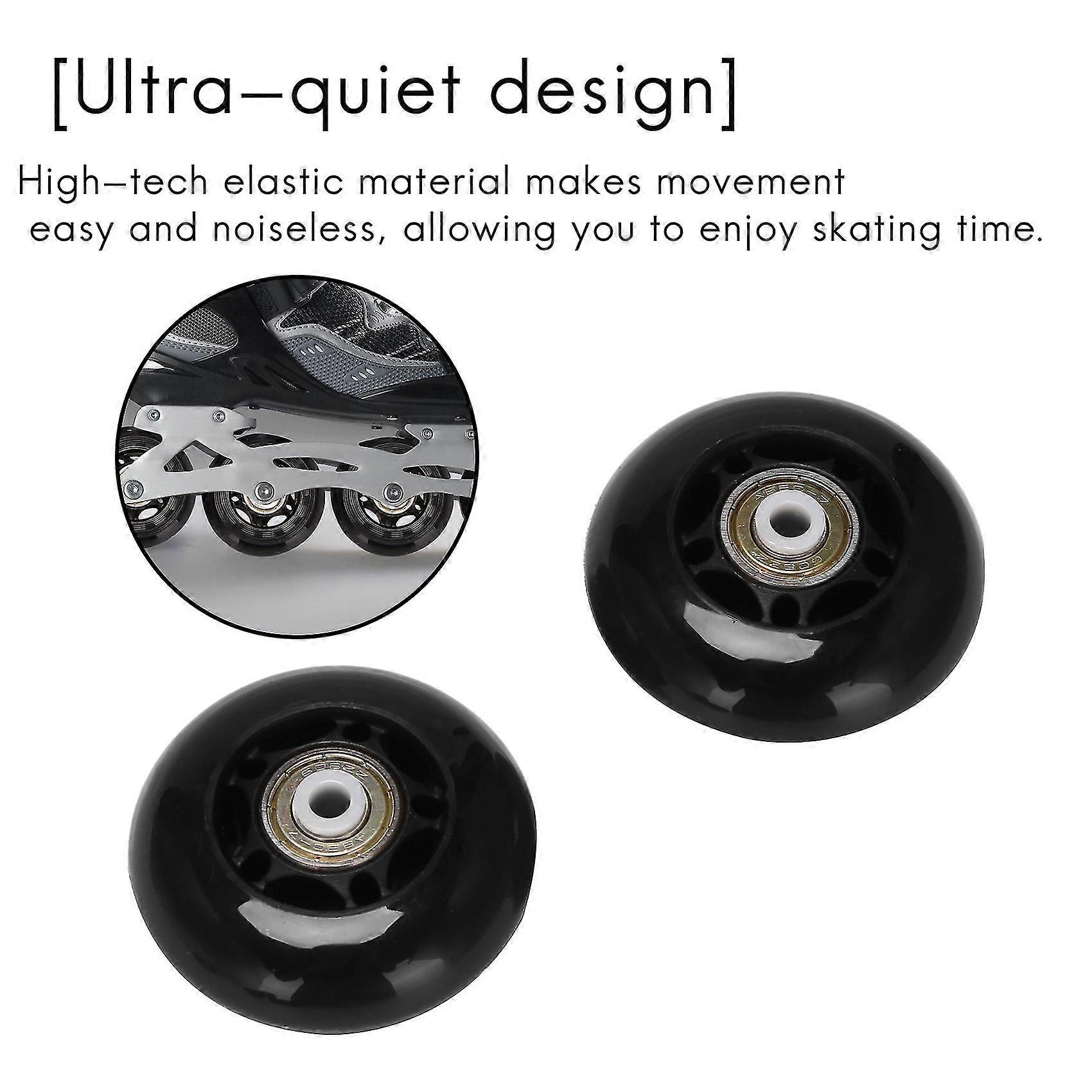 8 Pack Inline Skate Wheels, Indoor/Outdoor Roller Skate Wheels, Replacement Wheels with Bearing ...