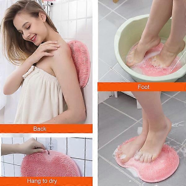 2-Pack Shower Back and Foot Scrubber, Wall Mounted Back Scrubber ...