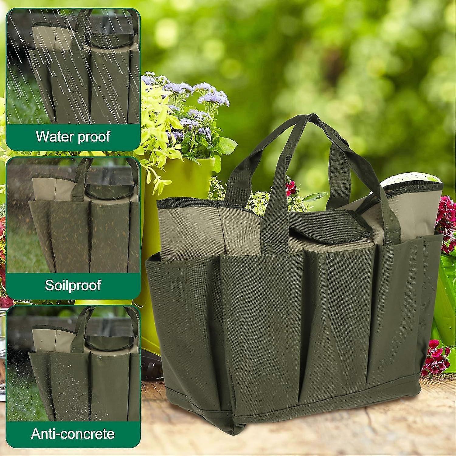 Garden Tool Bag, Gardening Tote with 8 Pockets, Waterproof Gardening ...