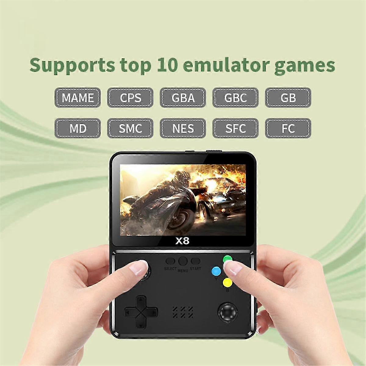 X8 Retro Game Console 4inch IPS Screen Handheld Game Player 10 ...
