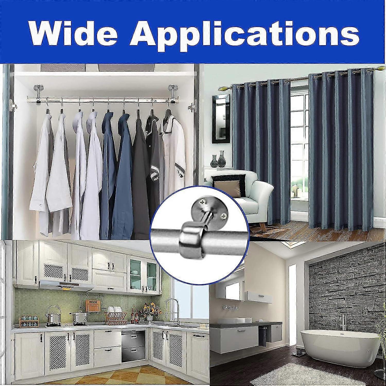 2 Pieces Adjustable Ceiling Bracket, 32mm Stainless Steel Curtain Rod ...