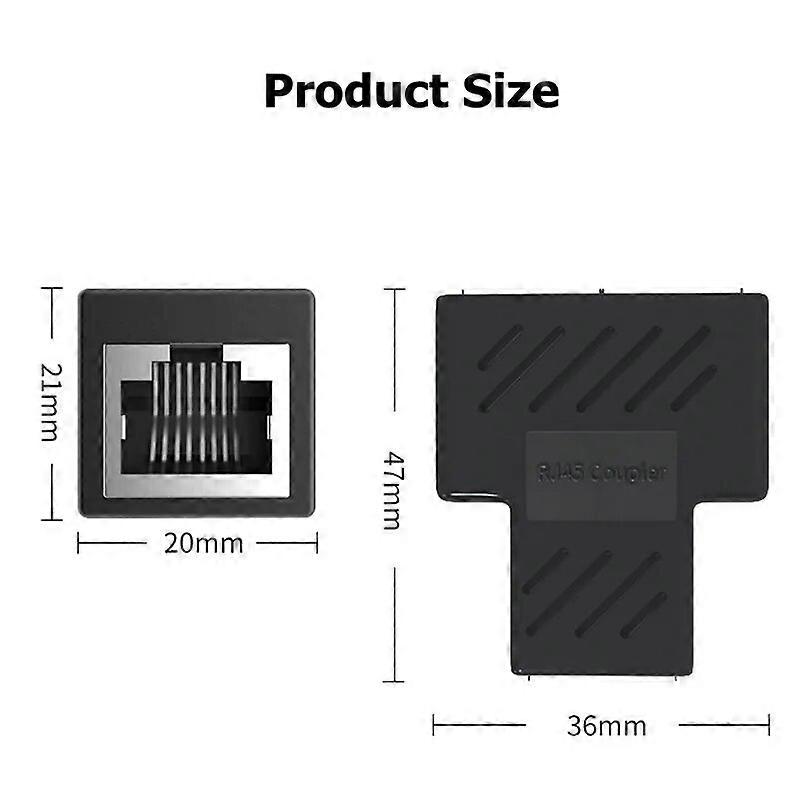 RJ45 Female Splitter Connectors 1 to 2 Port Female CAT 5/CAT 6 LAN ...