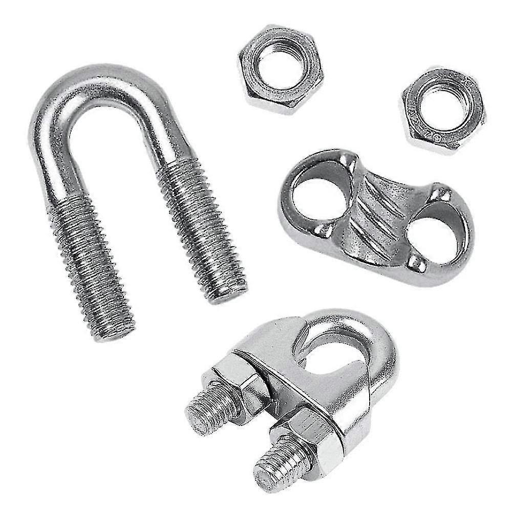 20 Pieces Metal Cable Clamp Wire Rope Clips U-cable Clamps U Bolt Cable ...