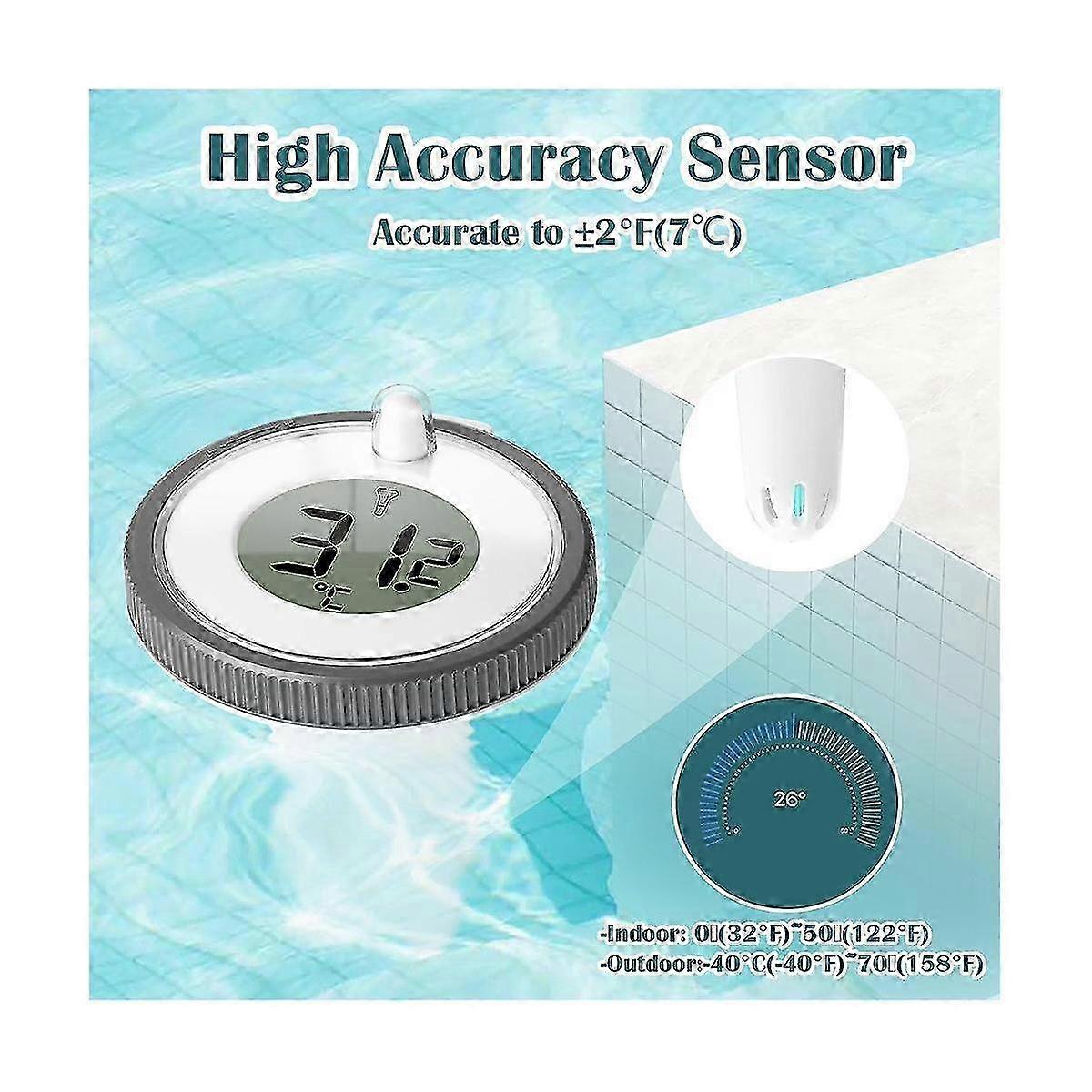 Wireless Pool Thermometer Floating Easy Read,Digital Pool Thermometer ...
