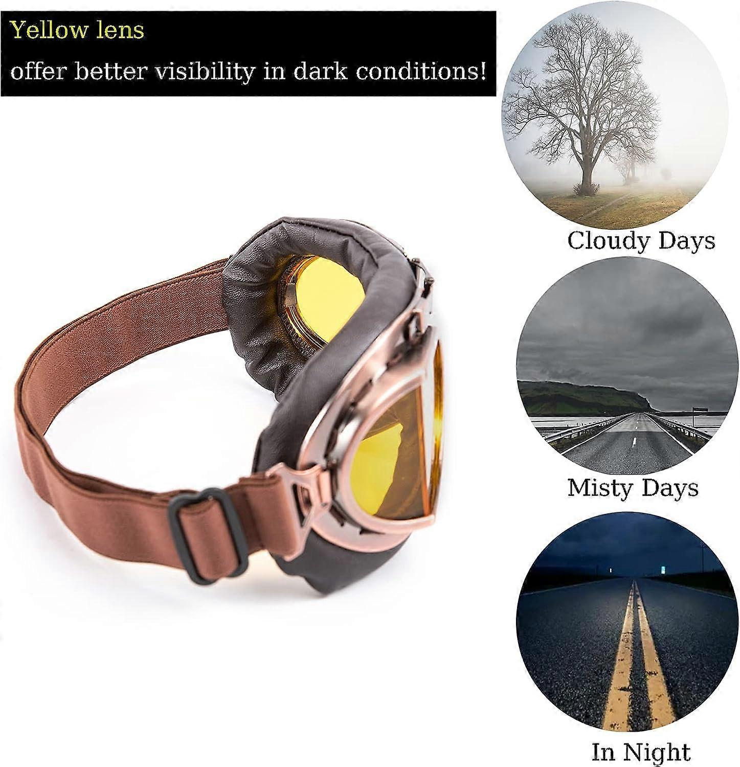 Vintage Goggles Motorcycle Cruiser Scooter Goggle Bike Racer Cruiser ...