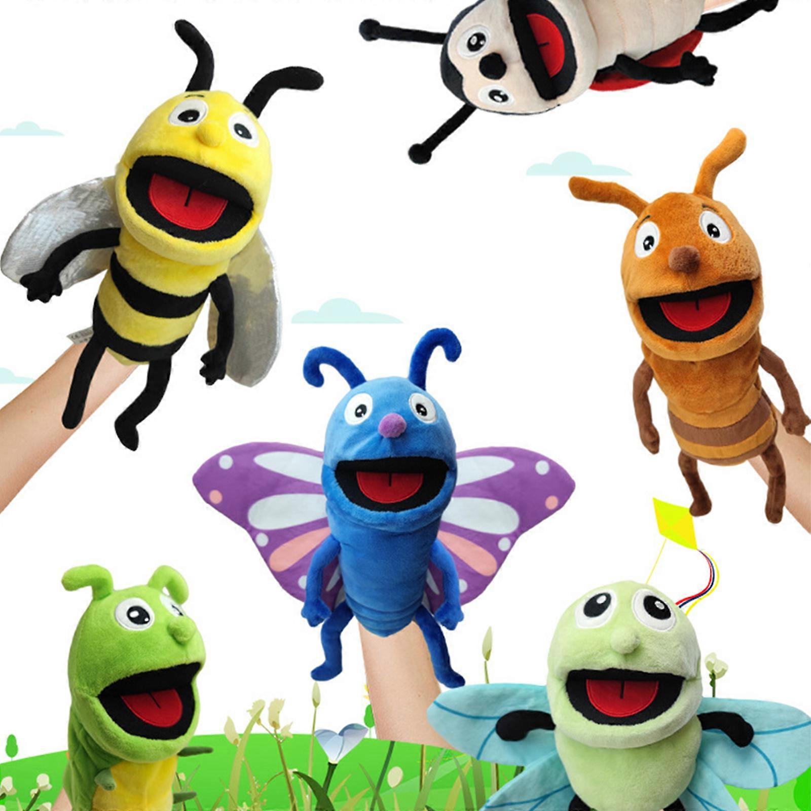 1/6pcs Plush Animals Hand Puppets, in-Sect Friends Hand Puppet Plushies ...