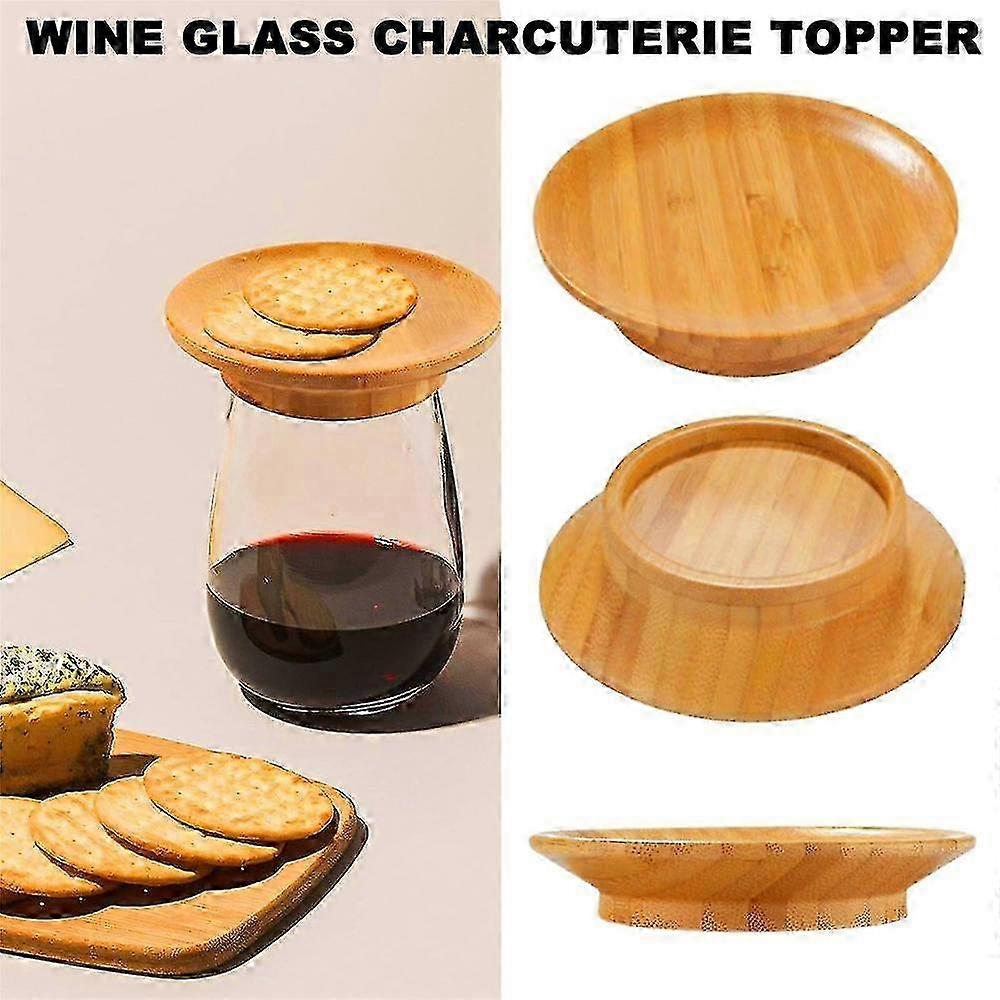 Wine Glass Charcuterie Topper Board, Bamboo Wine Glass Topper Prevent ...