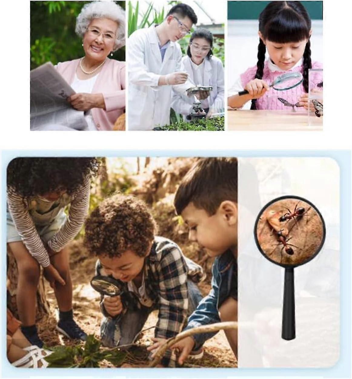 Children's Magnifying Glass, 8 Pieces Plastic Magnifier Portable ...