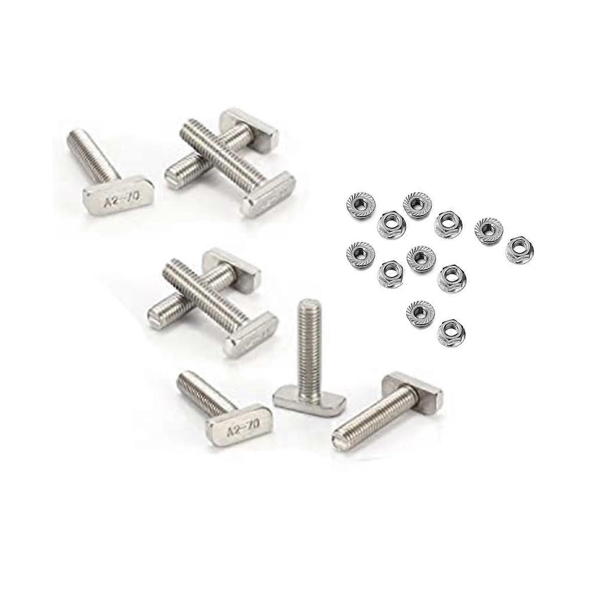 12Pcs T Slot Bolt Replacement,M10 X 25 Screws, A2-70 Rail Track Screws ...