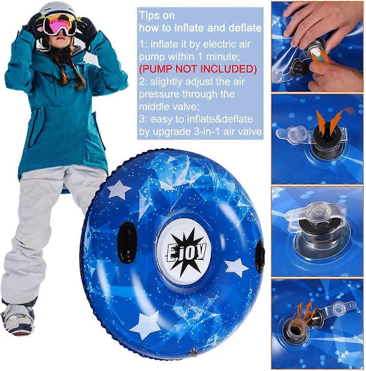 Inflatable Sled Snow Tube Large Heilwiy Snow Tubes for Kids and Adults ...