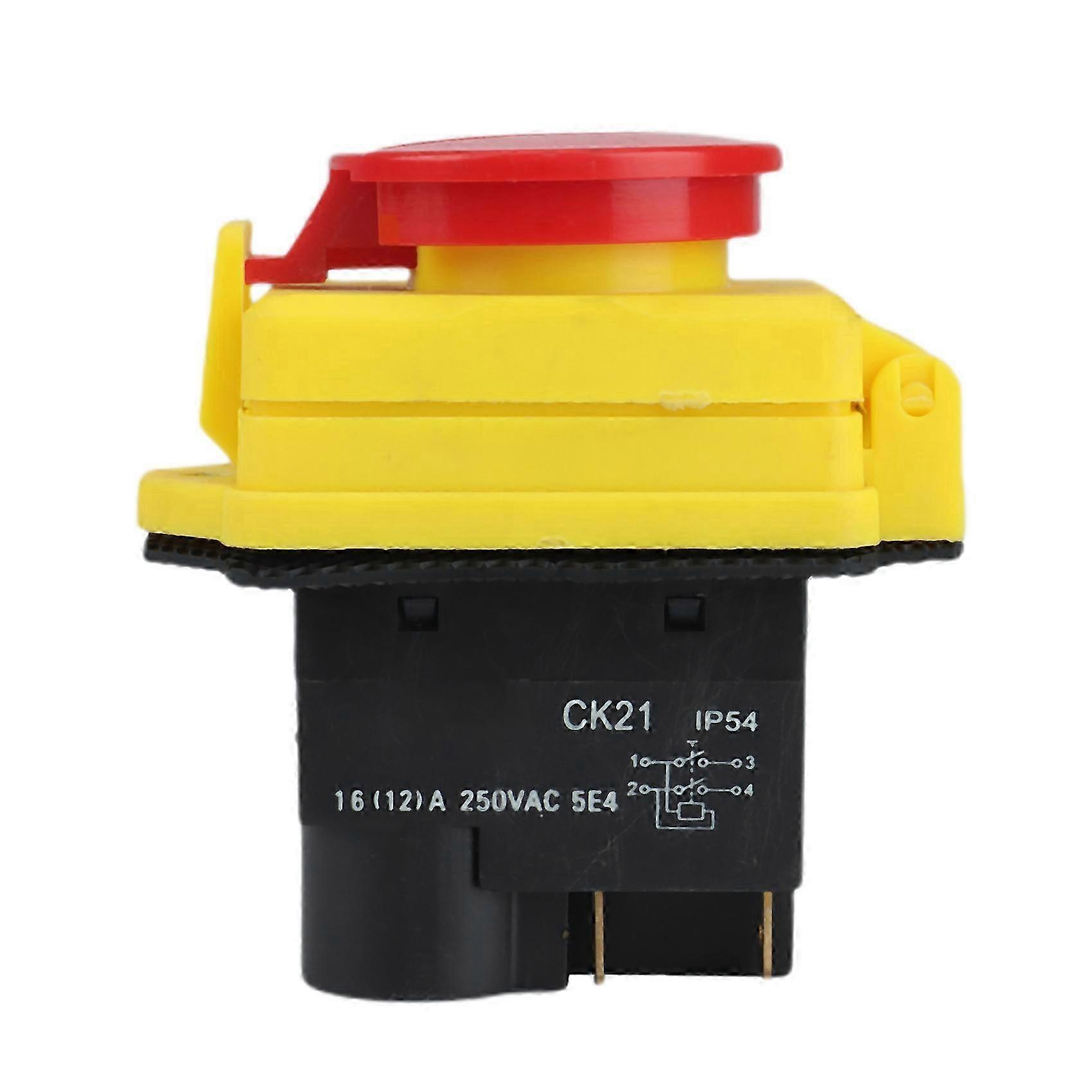 250V 16A IP54 Start Stop Switch No Volt Release Switch with Emergency ...