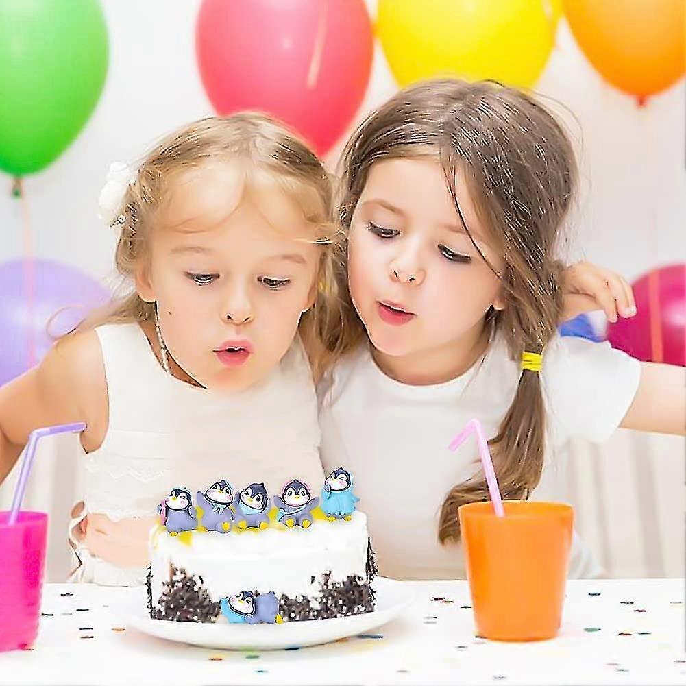 6pcs Penguin Cake Toppers Figurines Characters Polar Animal Figures ...