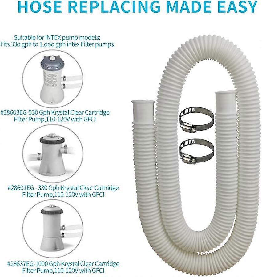 Swimming Pool Replacement Hose for All Above Ground Pools 1.25 ...