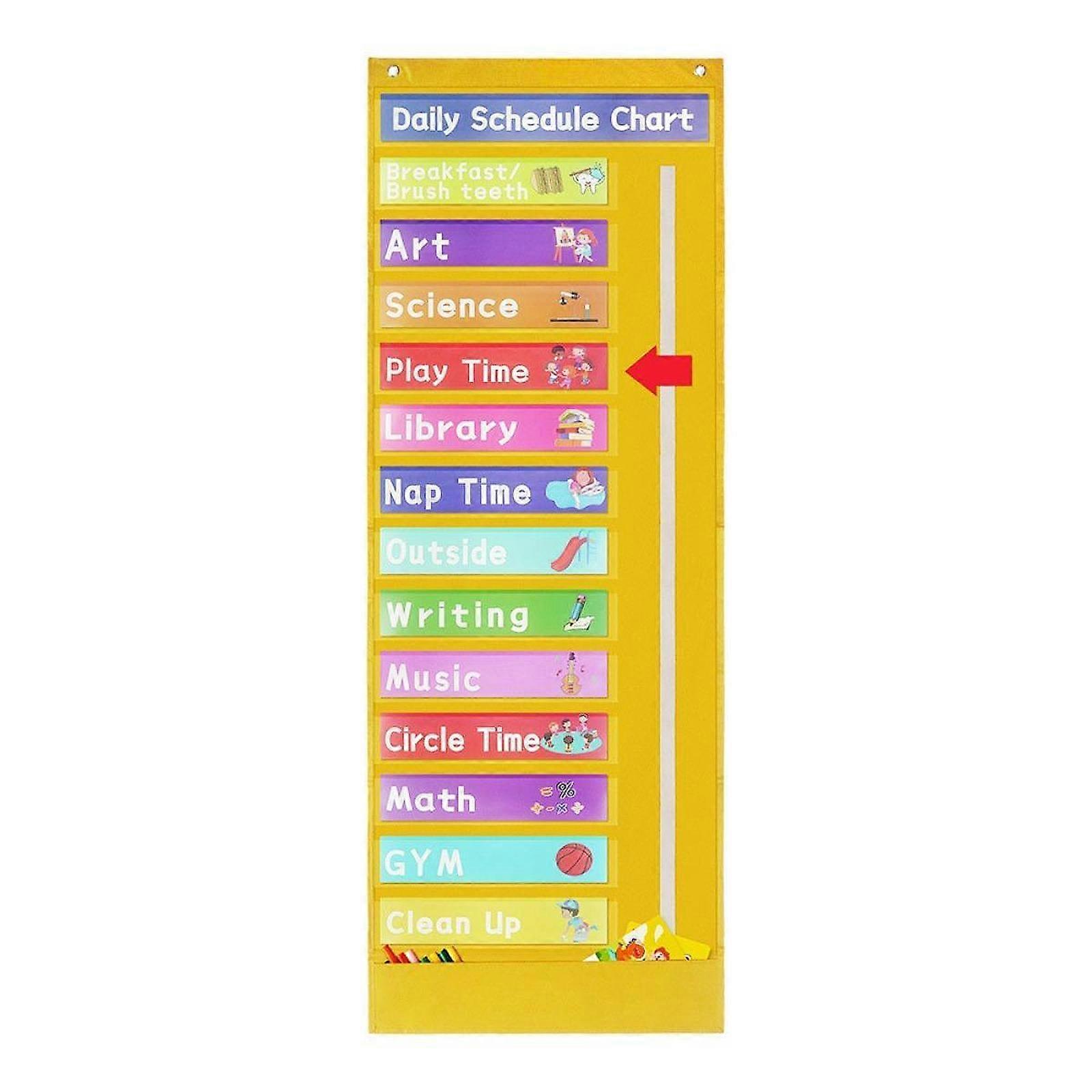 Daily Schedule Pocket Chart Classroom Chart for Preschool Classroom ...