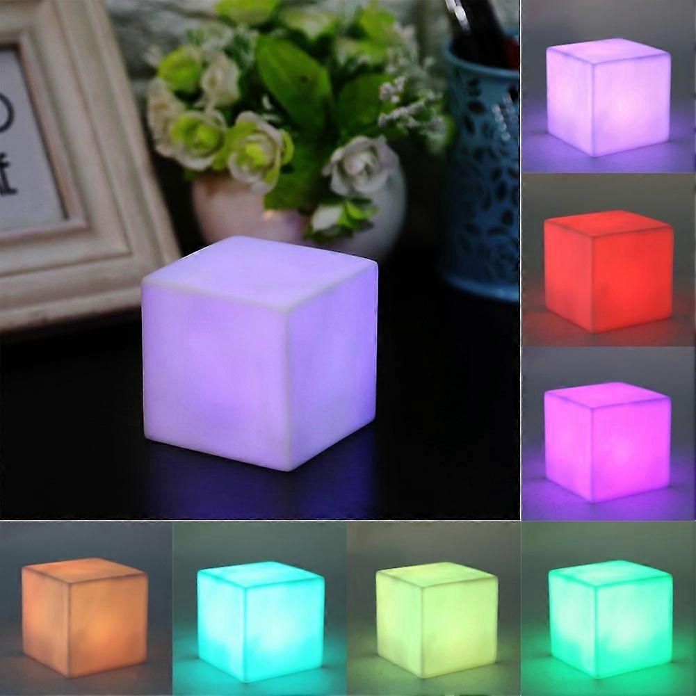 LED Color Changing Mood Cube Night Light Table Lamp Gadget Home Party ...