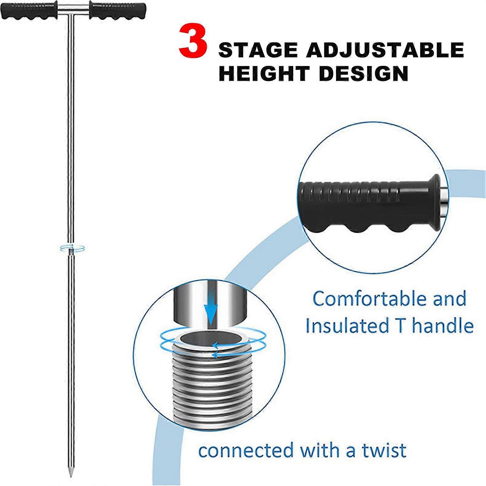 Soil Sample Probes with T Handle Adjustable Sharp Tip Stainless Steel ...