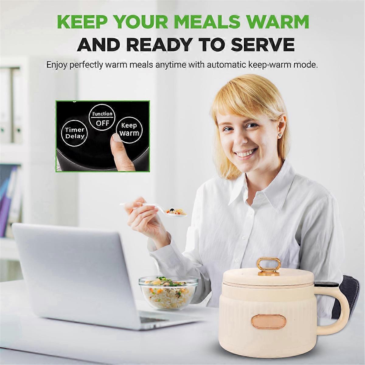 1.6 QT Rice Cooker and Lunch Maker Multi-Function, Non-Stick, Digital ...