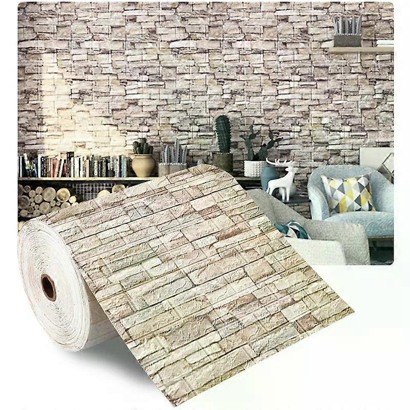 3D Waterproof Self-adhesive Wallpaper Continuous Brick Style For Living ...
