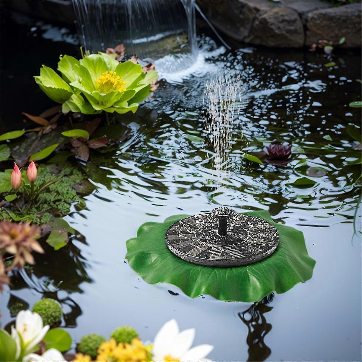 Solar Water Fountain with 6 Nozzles Mini Water Fountain Bird Bath Lotus ...
