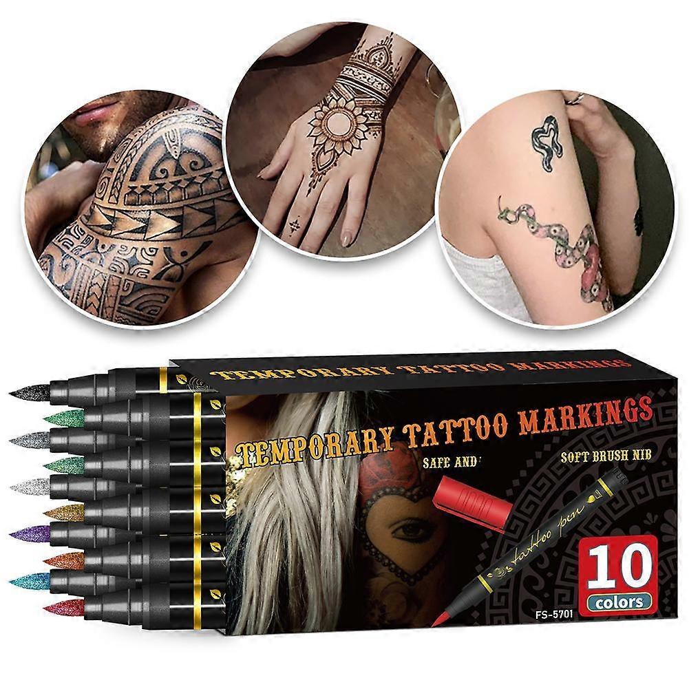 Temporary Tattoo Markers For Skin 10 Body Markers For Kids And Adults ...