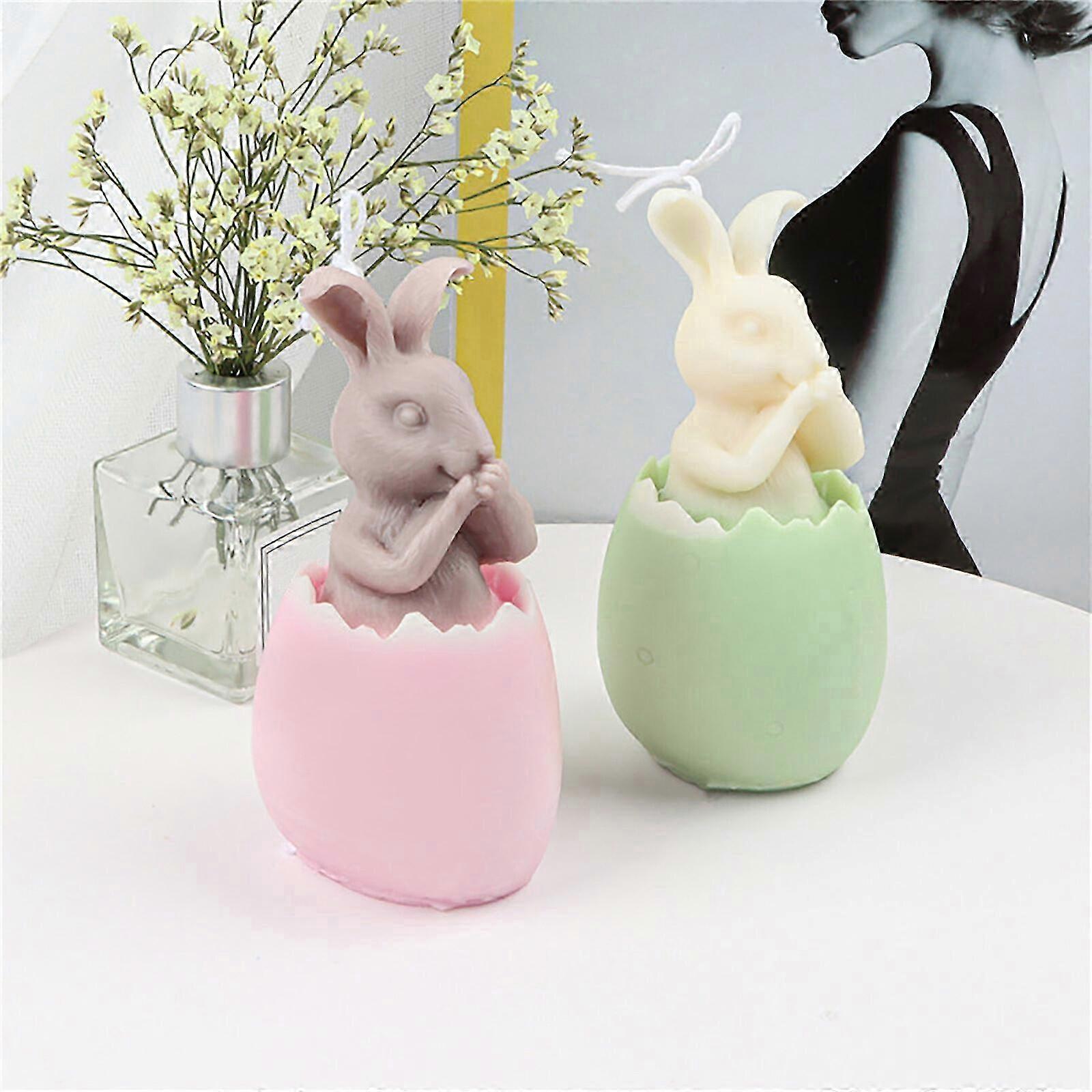 3D Rabbit Candle Mold Easter Supplies Unique Silicone White Creative ...