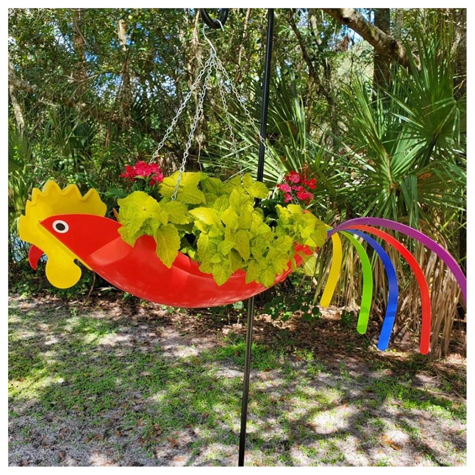 Hanging Flower Pots Flying Parrot And Rooster Shape For Home Garden ...