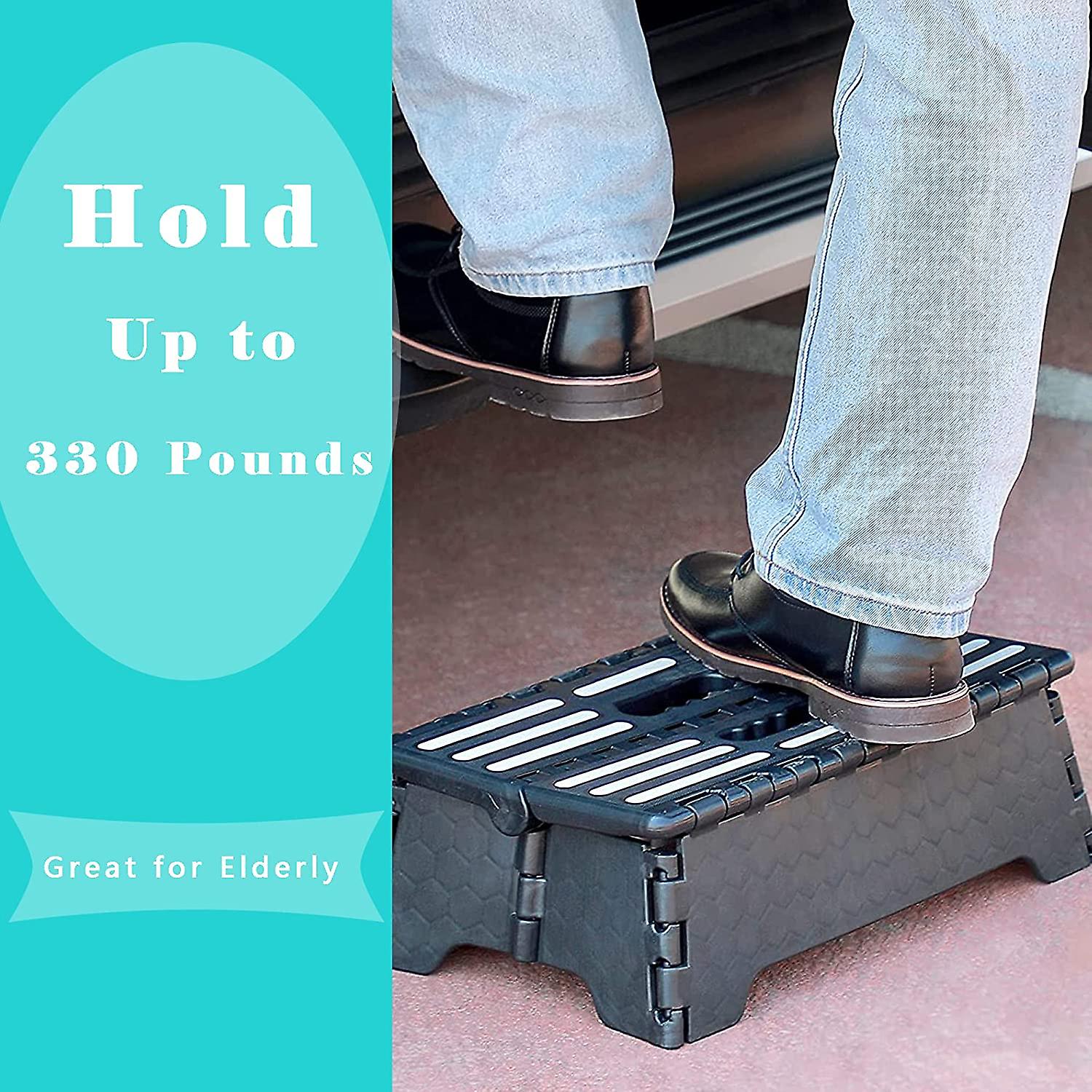 Portable Folding Step Stool - Safe & Stable, Foldable Stepping Stool ...