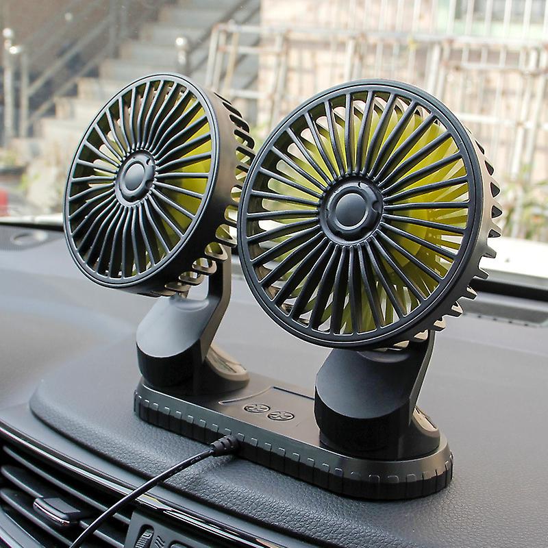 5v Dual-head Car Fan, Portable Vehicle Fan Vehicle Mounted Usb Fan ...