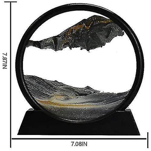Moving Sand Art Picture Round Glass 3d Deep Sea Sandscape In Motion ...