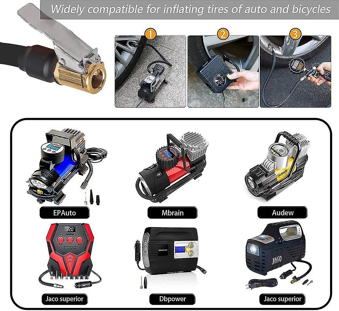 3 Pieces Brass Inflator Nozzle, Air Pump Clip, Inflator Valve Fitting ...