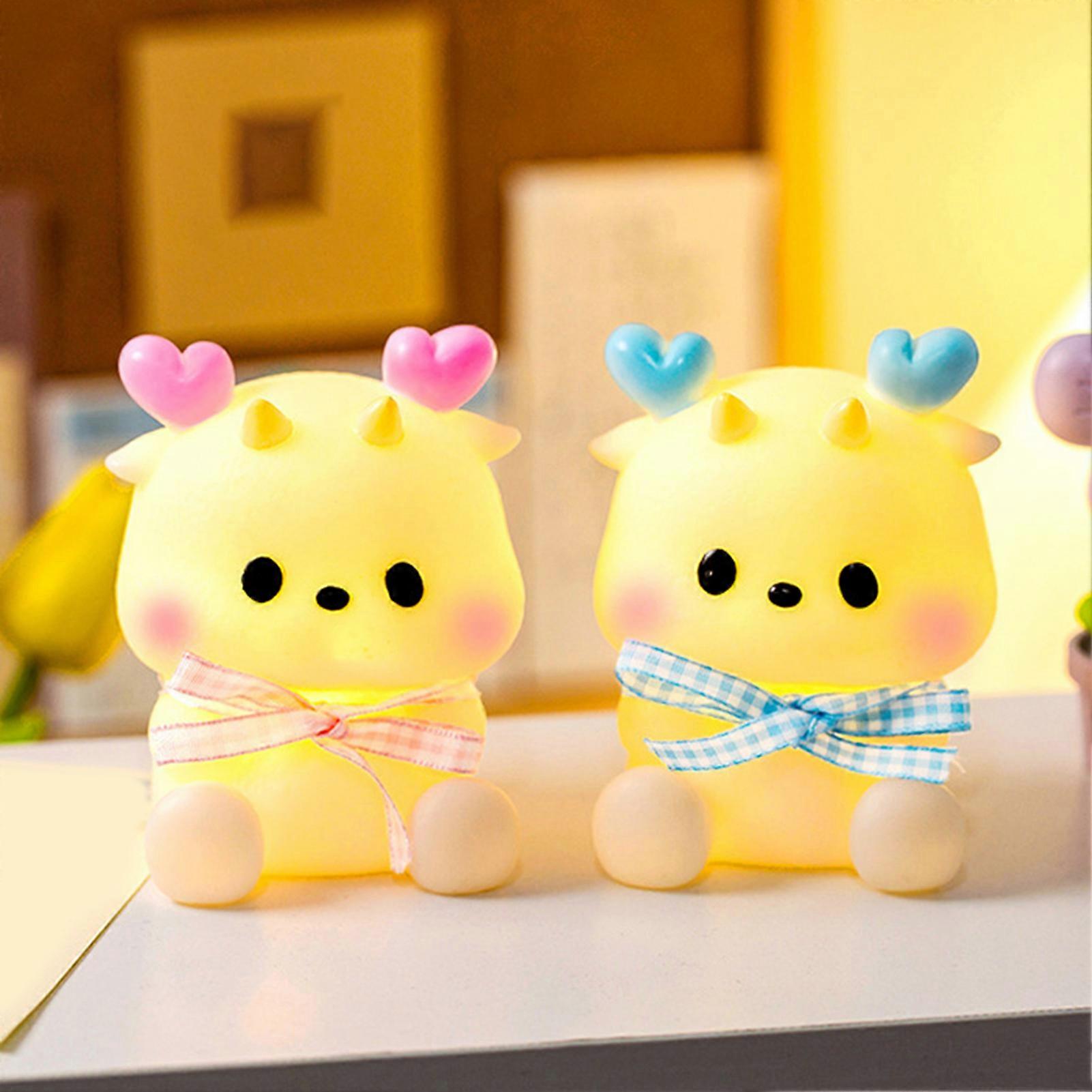 Cartoon Dragon Night Light Adorable Appearance Battery-Powered Flicker ...