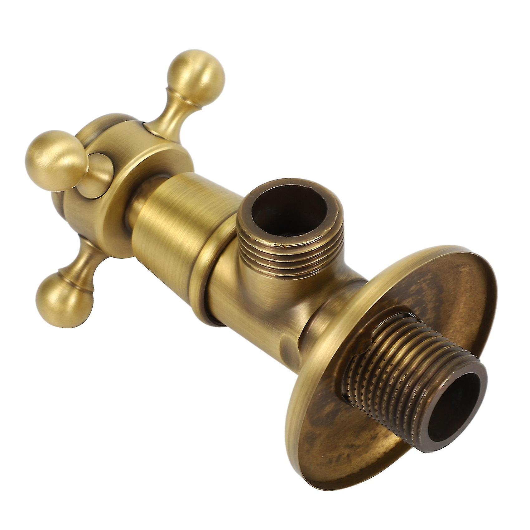 Antique Brass Triple-cornered Valve Water Control Valve Bathroom Tap ...
