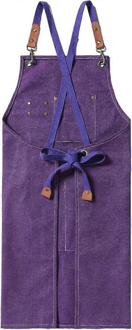 Chef Aprons for Men Women with Large Pockets, Cotton Canvas Cross Back Heavy Duty Adjustable ...