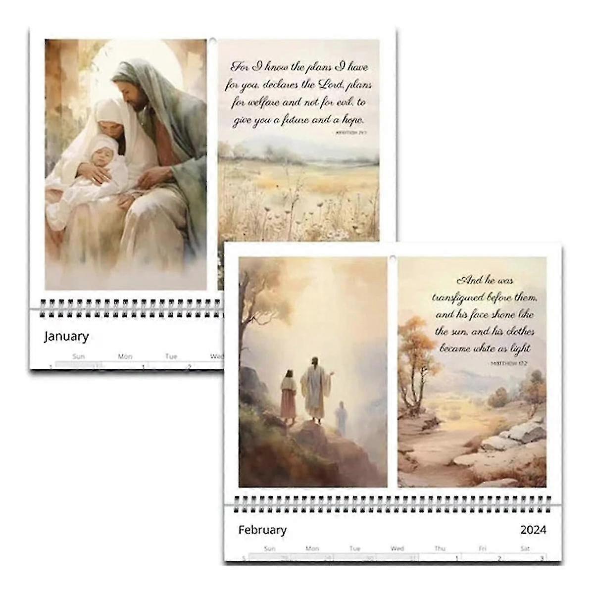 Jesus Calendar 2024 Bible Verse Wall Calendar 2024 Christian Calendar ...
