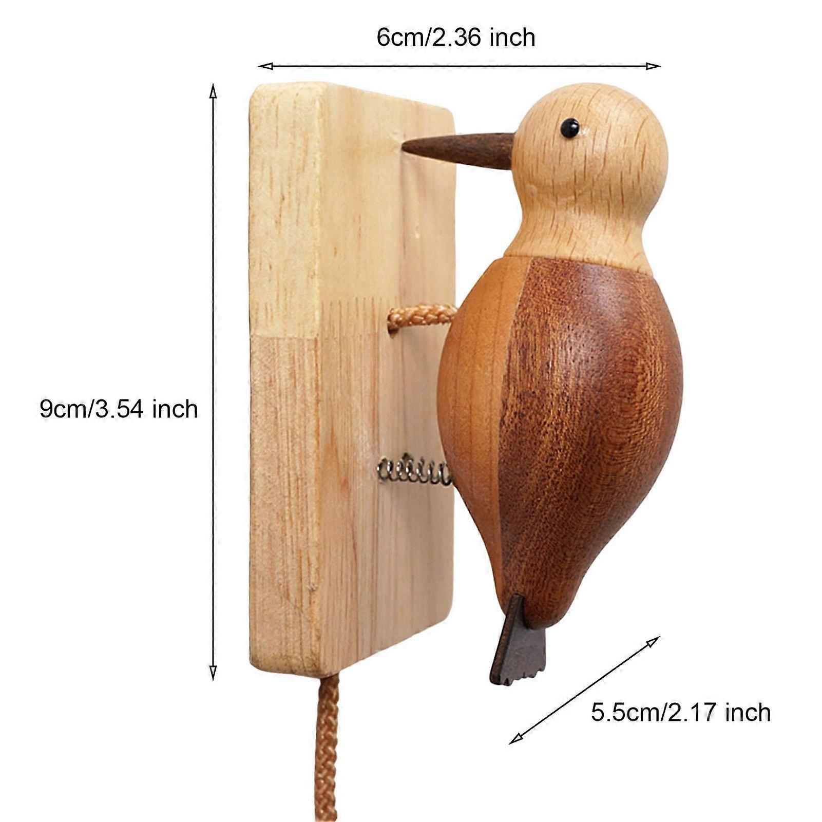 Woodpecker Doorbell Wooden Handmade Self-Adhesive Woodpecker Door ...