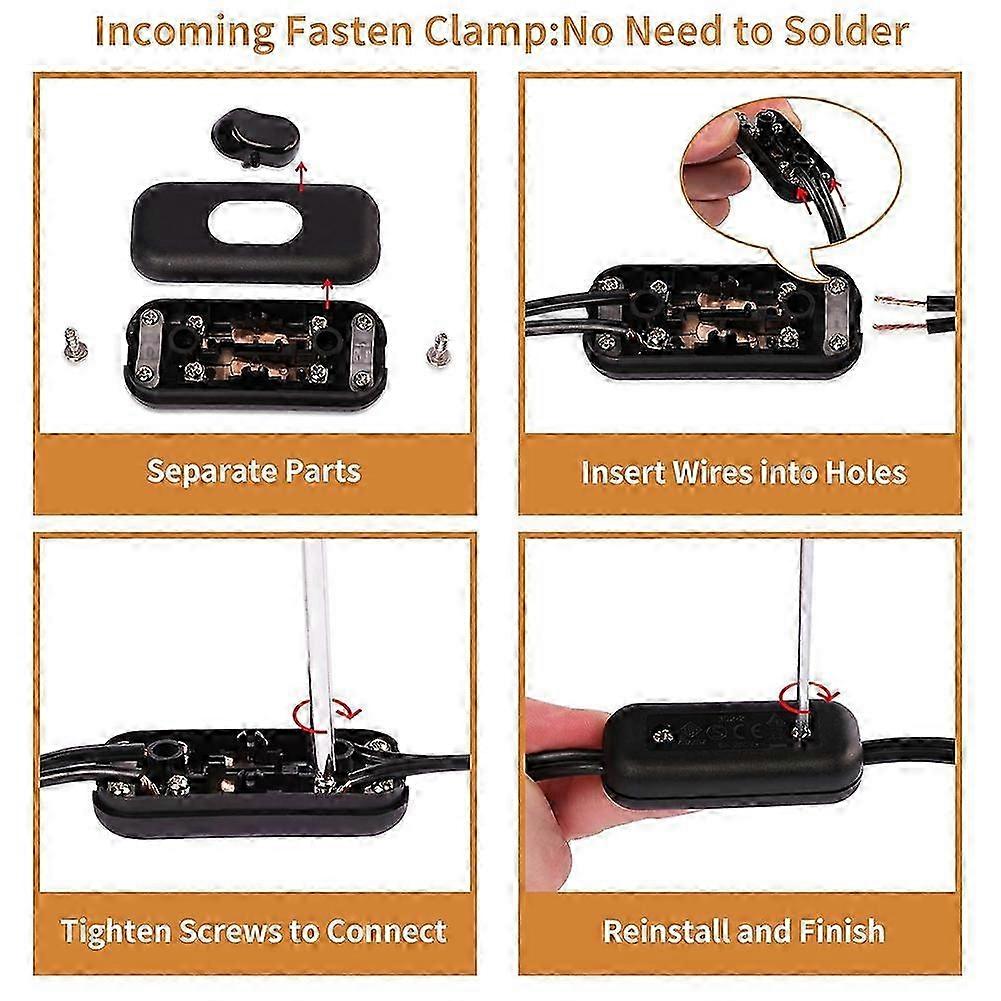 Inline Cord Switch On/Off Lamp Control Appliance Switch 250V 6A ...