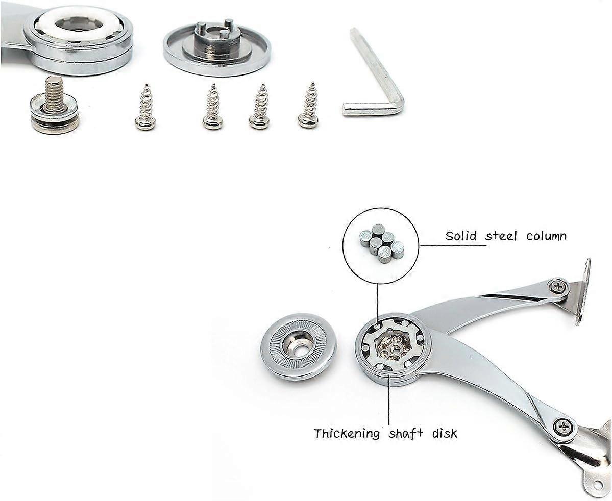 Set of 2 Foldable Lid Hinges, Soft Close Dampers, 75, 90, 110 Degree ...