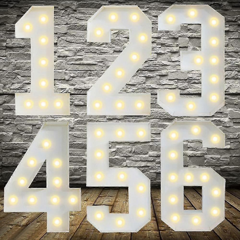 New Large Led Light Up Alphabet Letters Plastic Numbers Standing 0-9 ...