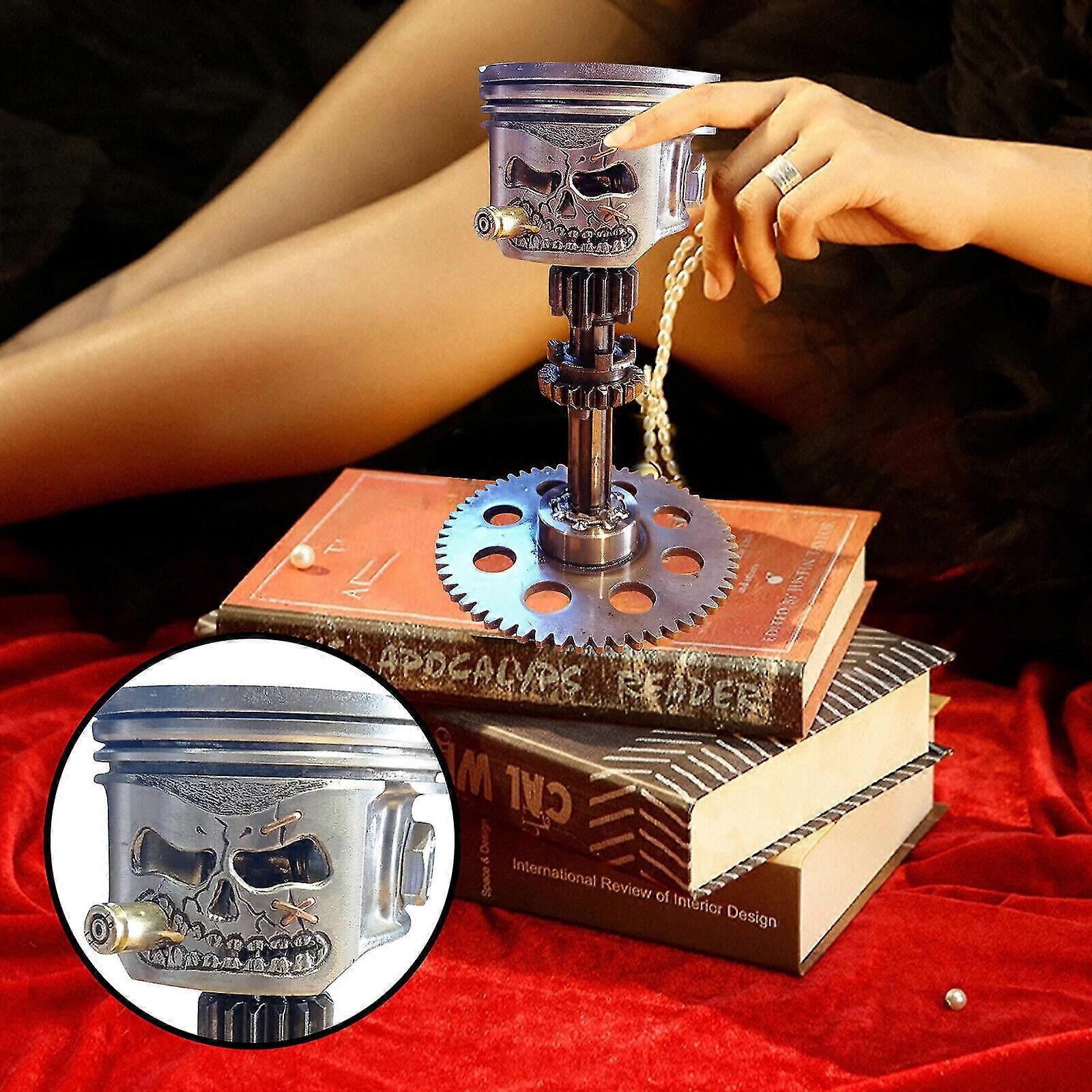 Carving Piston Skull-face Sculpture Art Figurine Handmade Piston Man ...