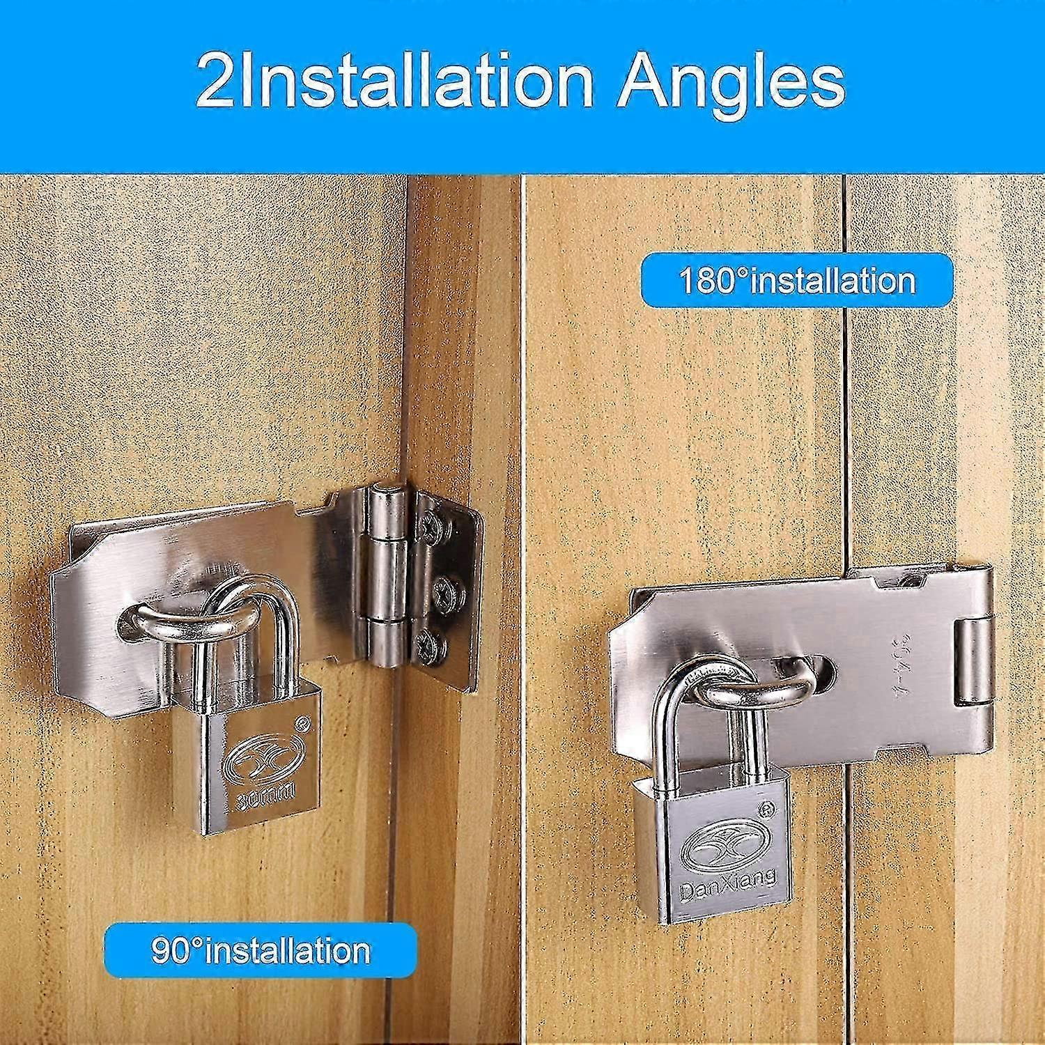 Staple Padlock Hasp With Padlock And Screw Heavy Duty Staple Padlock, Waterproof Door Lock ...