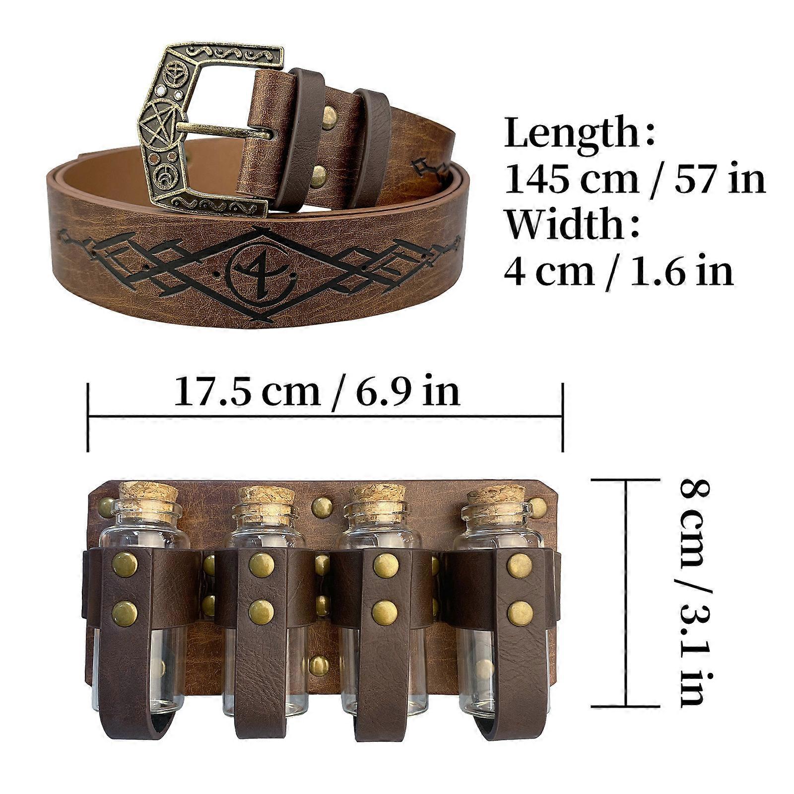 Medieval Alchemist Costume Belt with Four Alchemist Bottles Adjustable ...