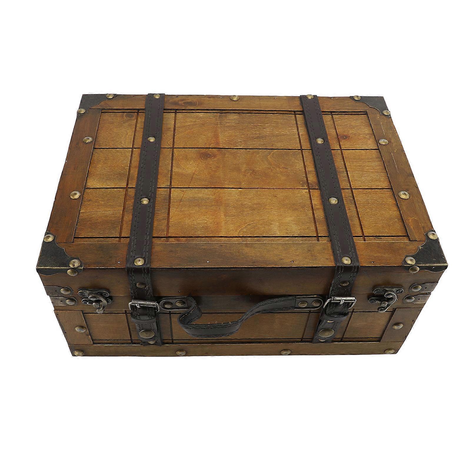 Vintage Wooden Trunk Retro Elegant Decorative Suitcase Storage Box ...